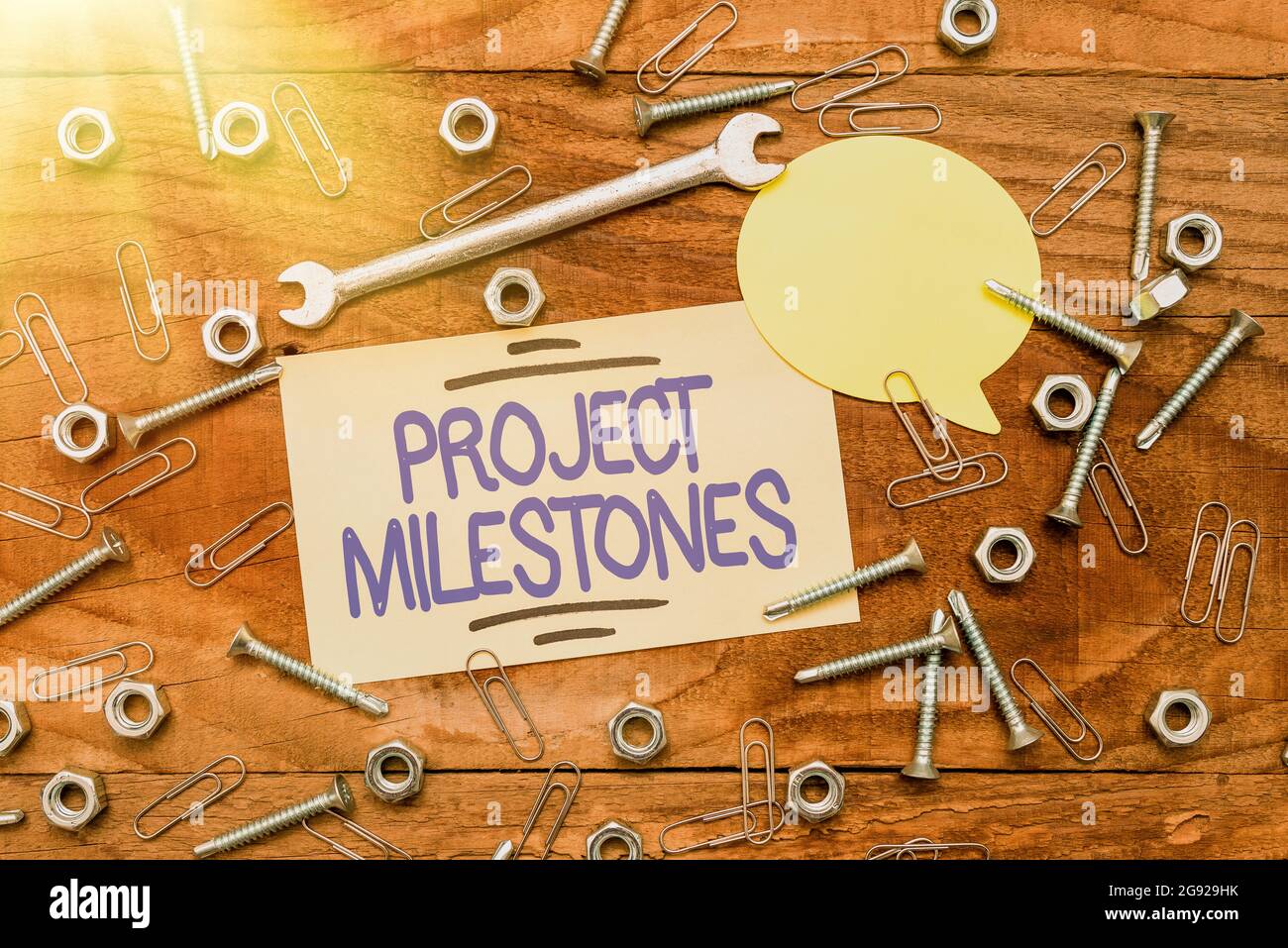 Sign displaying Project Milestones. Business approach duration that ...