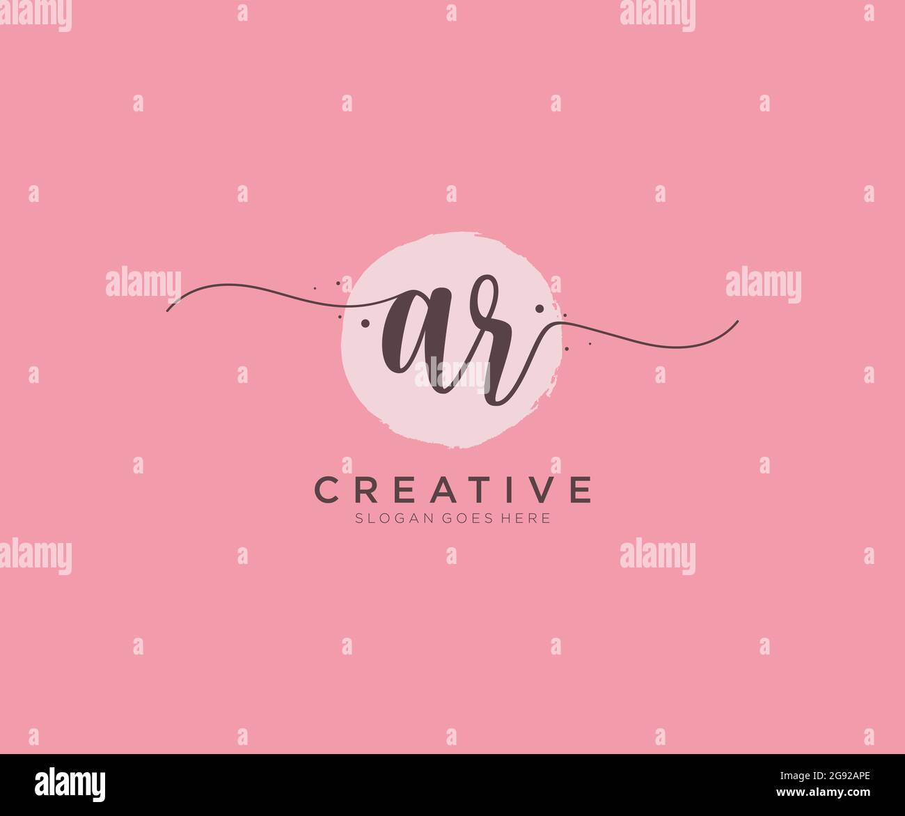 AR Feminine logo beauty monogram and elegant logo design, handwriting ...