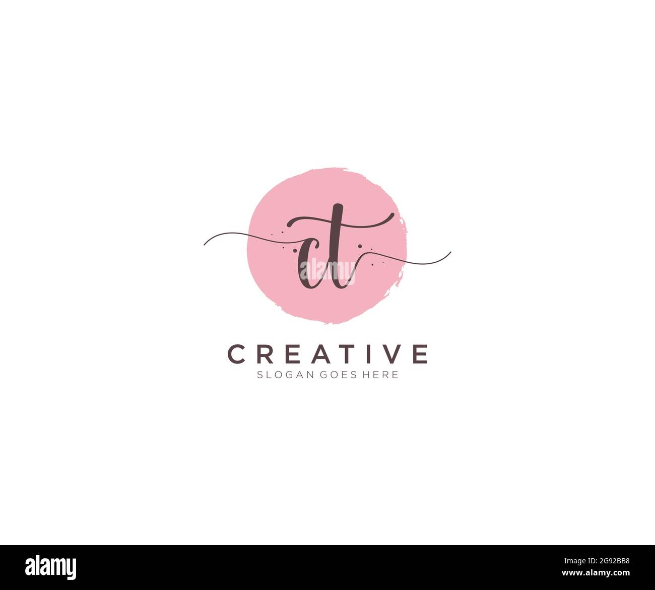 CT Feminine logo beauty monogram and elegant logo design, handwriting ...
