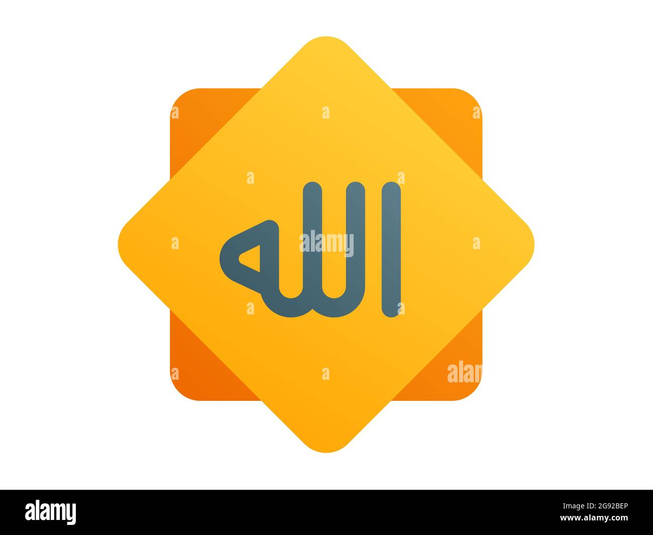 islamic god allah single isolated icon with smooth style vector ...