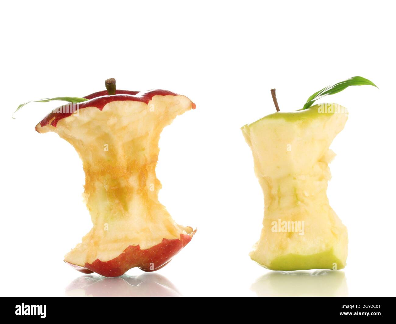 Two bitten apples isolated on white Stock Photo - Alamy