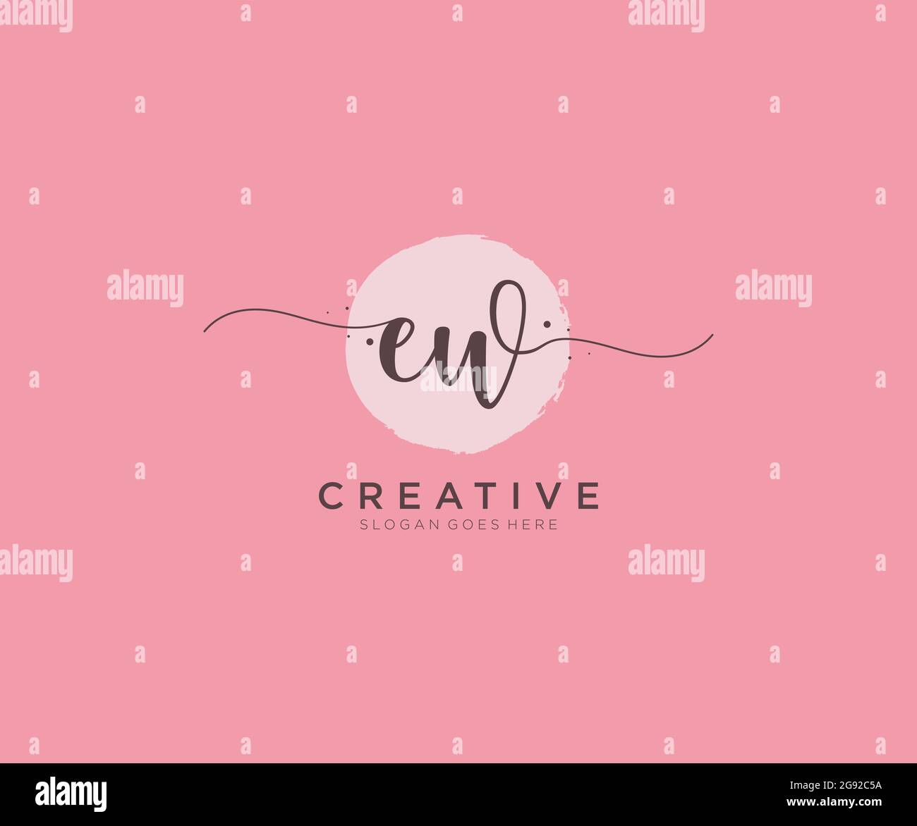 EW Feminine logo beauty monogram and elegant logo design, handwriting ...
