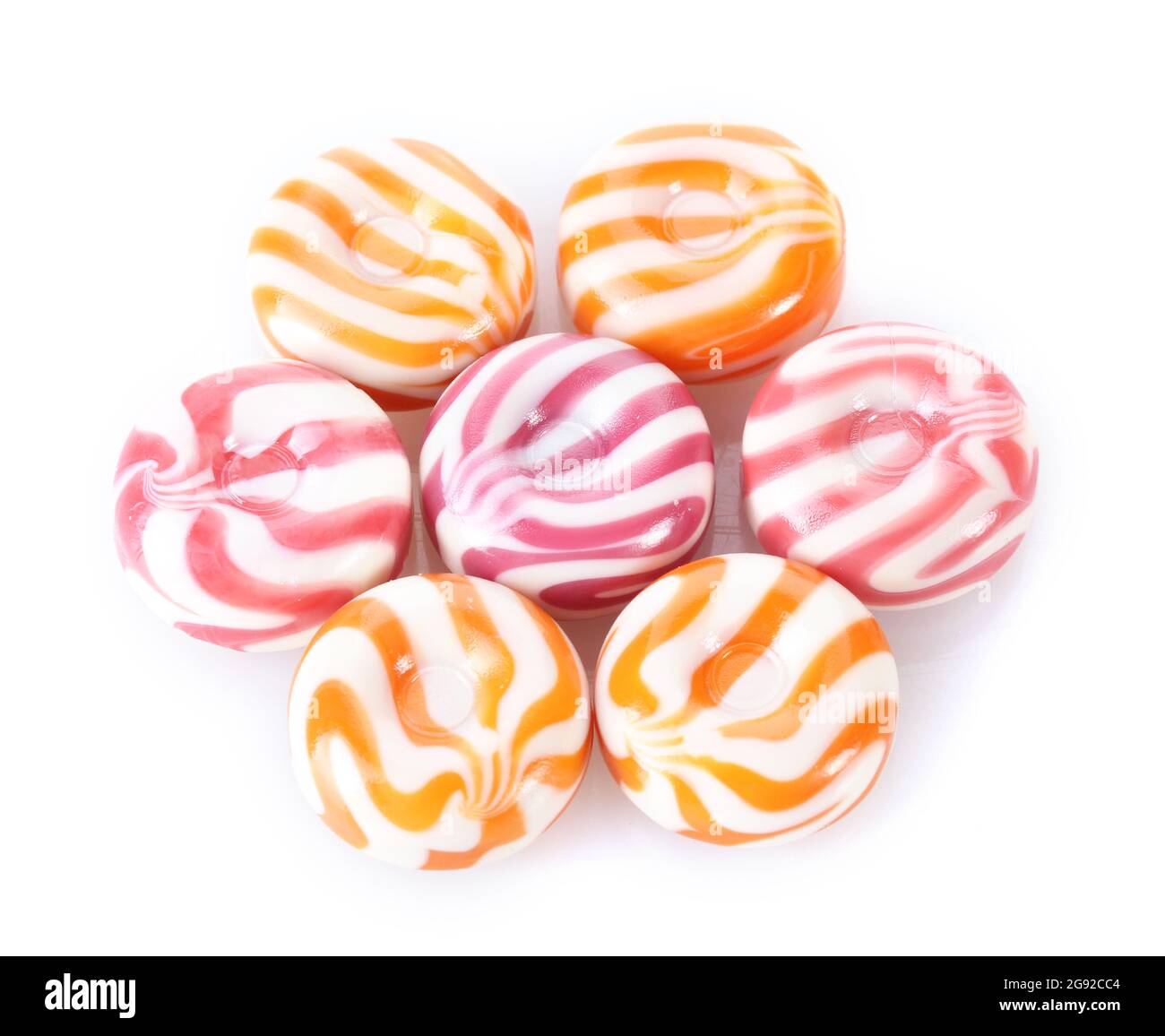 striped fruit candies isolated on white Stock Photo - Alamy