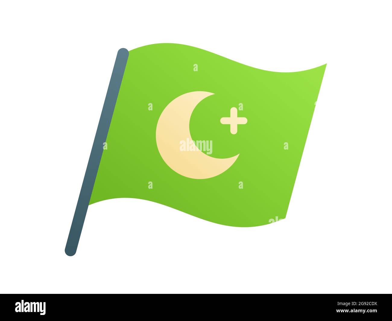 islamic flag single isolated icon with smooth style vector illustration ...