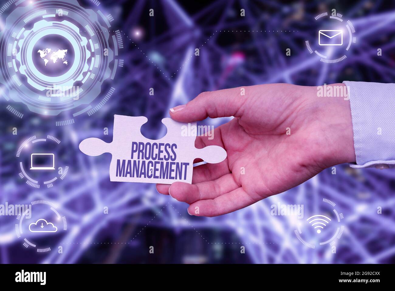 Conceptual caption Process Management. Concept meaning aligning processes with an organization s ...