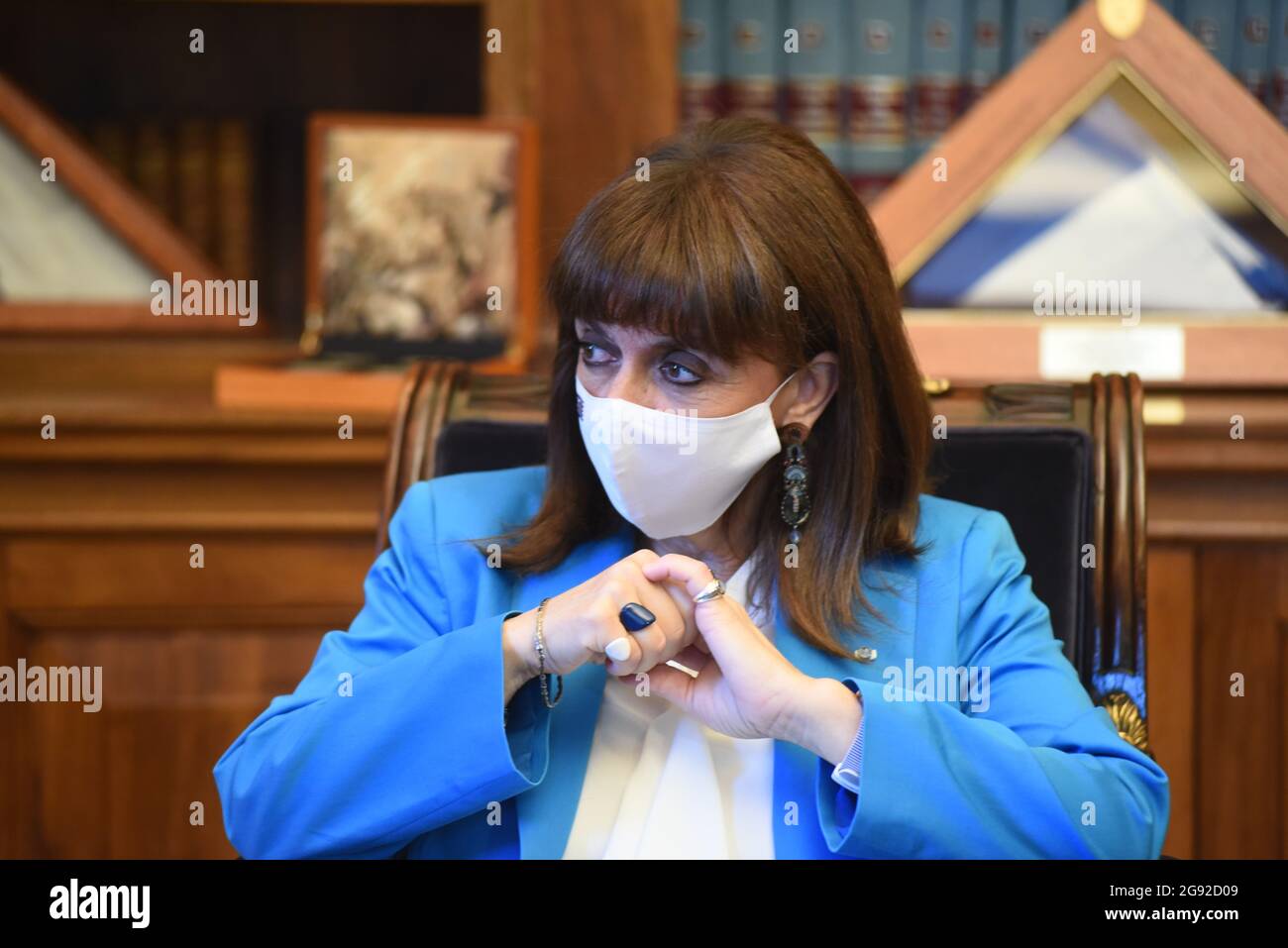 Greek president katerina sakellaropoulou hi-res stock photography and ...