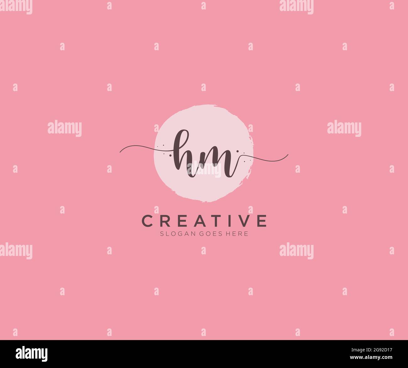 HM Feminine logo beauty monogram and elegant logo design, handwriting ...