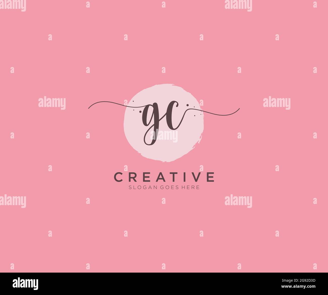GC Feminine logo beauty monogram and elegant logo design, handwriting ...
