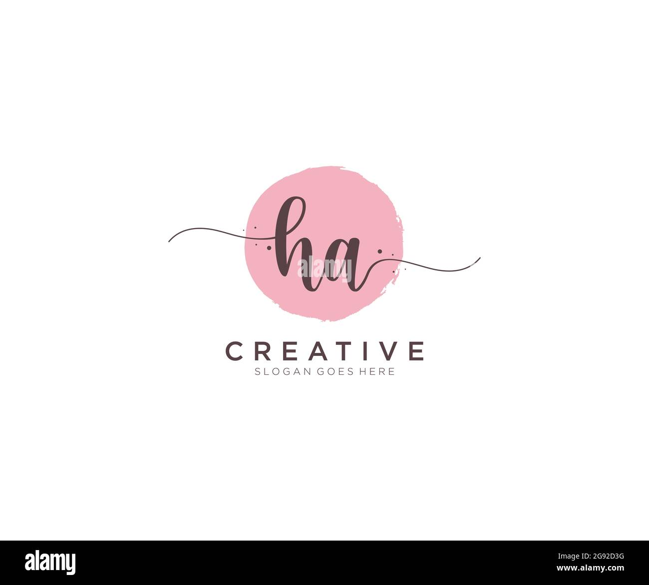 HA Feminine logo beauty monogram and elegant logo design, handwriting ...