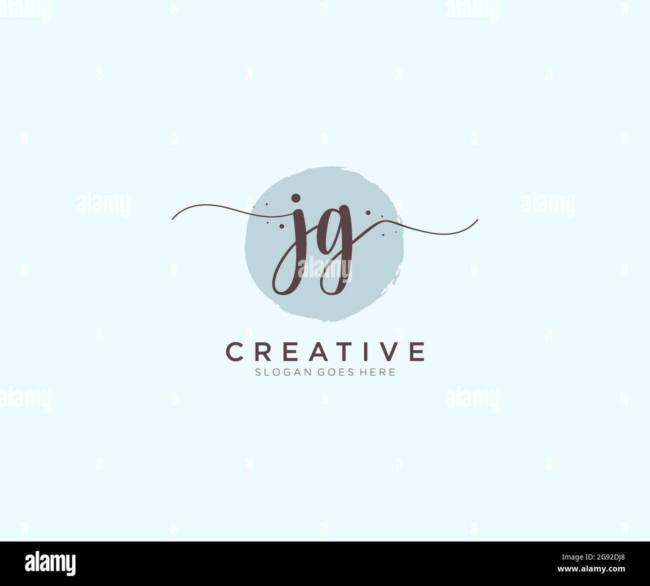 JG Feminine logo beauty monogram and elegant logo design, handwriting ...