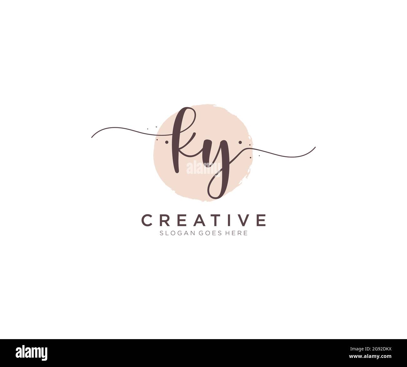 KY Feminine logo beauty monogram and elegant logo design, handwriting ...