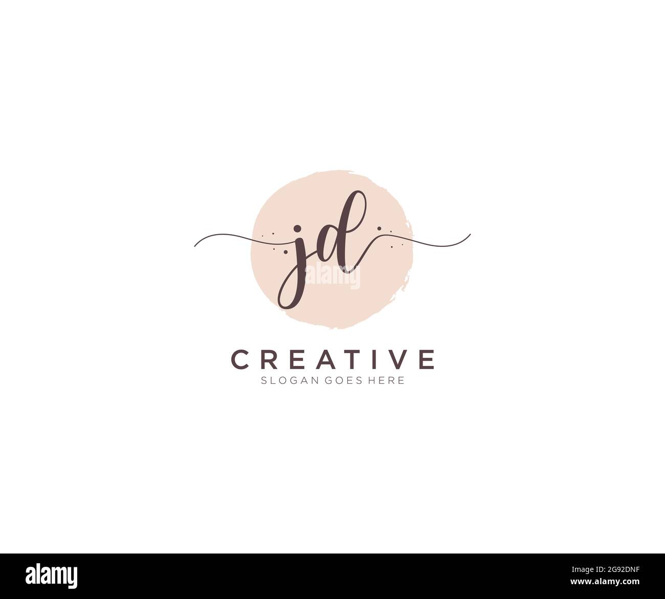 JD Feminine logo beauty monogram and elegant logo design, handwriting ...