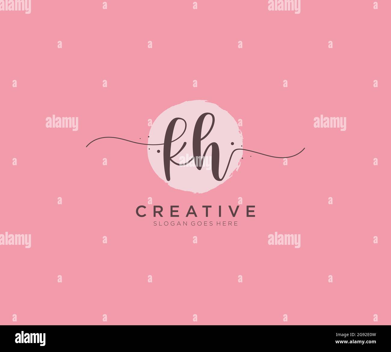 KH Feminine logo beauty monogram and elegant logo design, handwriting logo of initial signature ...