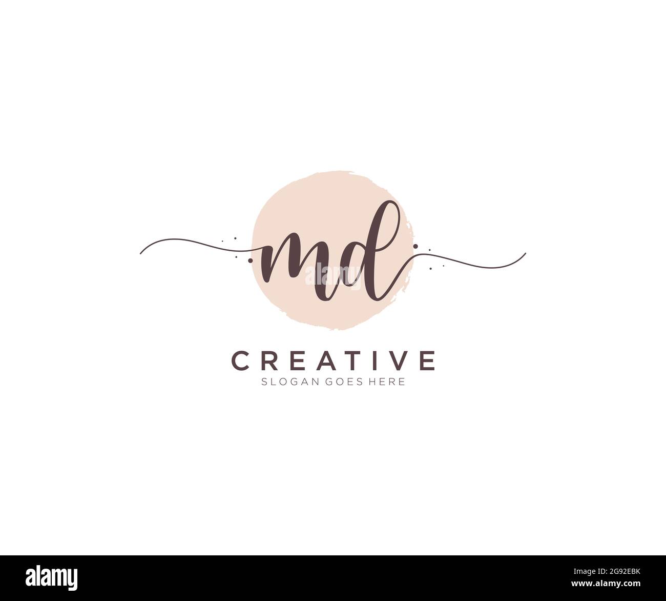 MD Feminine logo beauty monogram and elegant logo design, handwriting ...