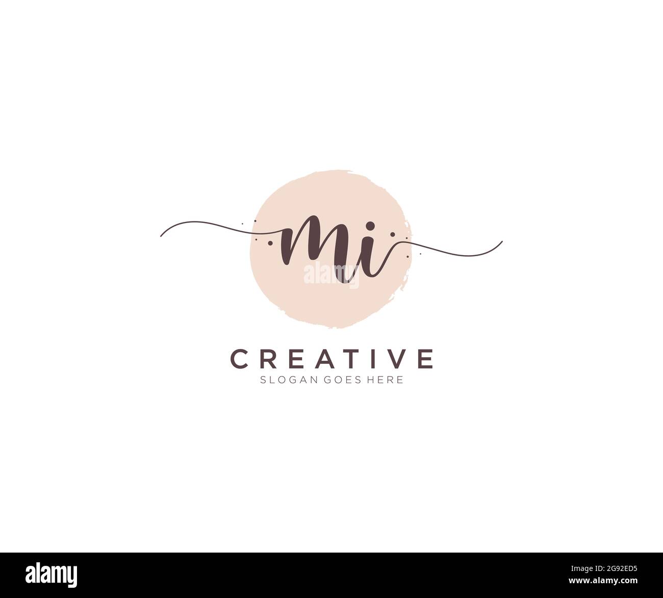 Mi minimal logo design hi-res stock photography and images - Alamy