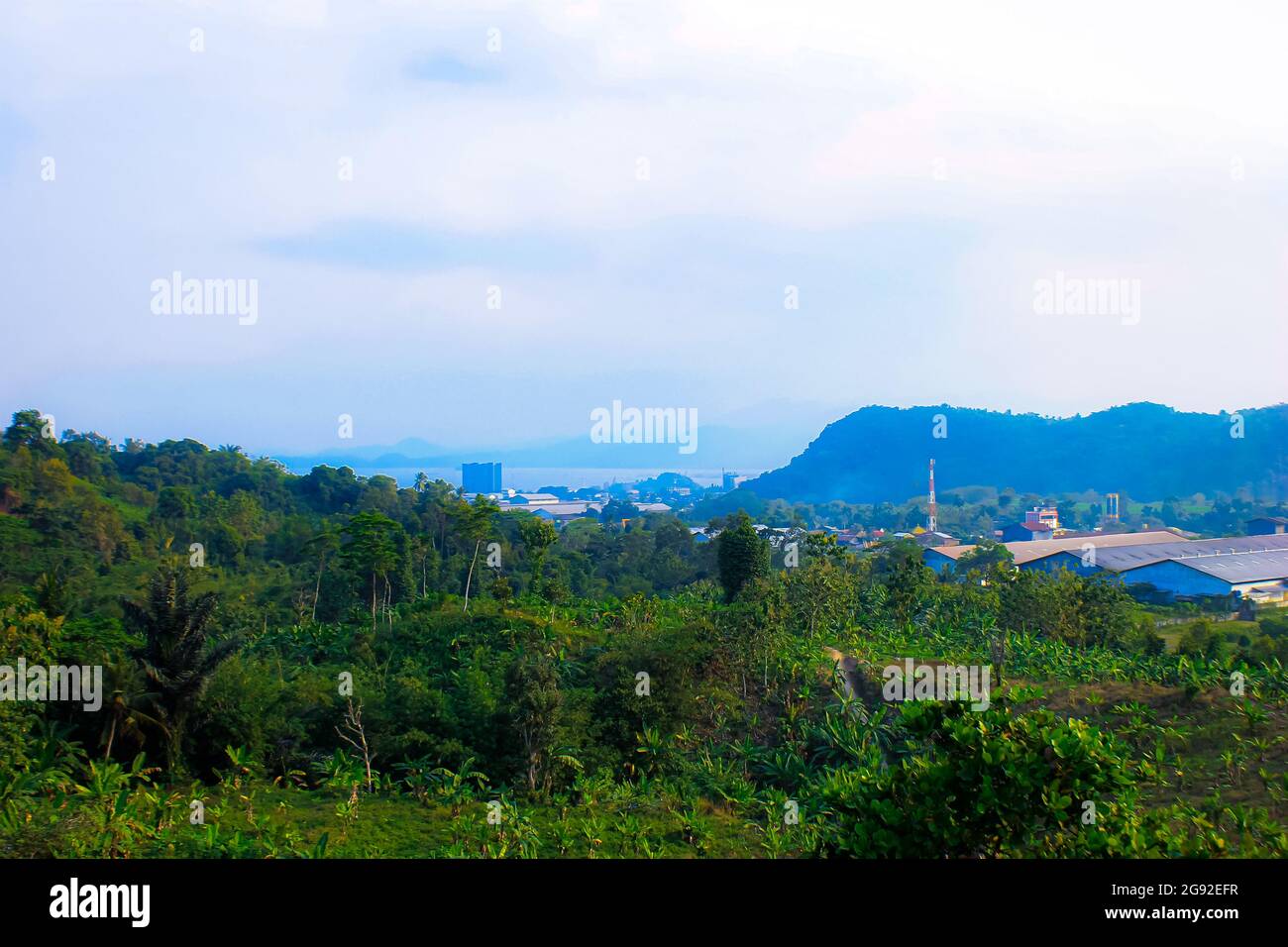 The surrounding view from the top of the hill Stock Photo - Alamy