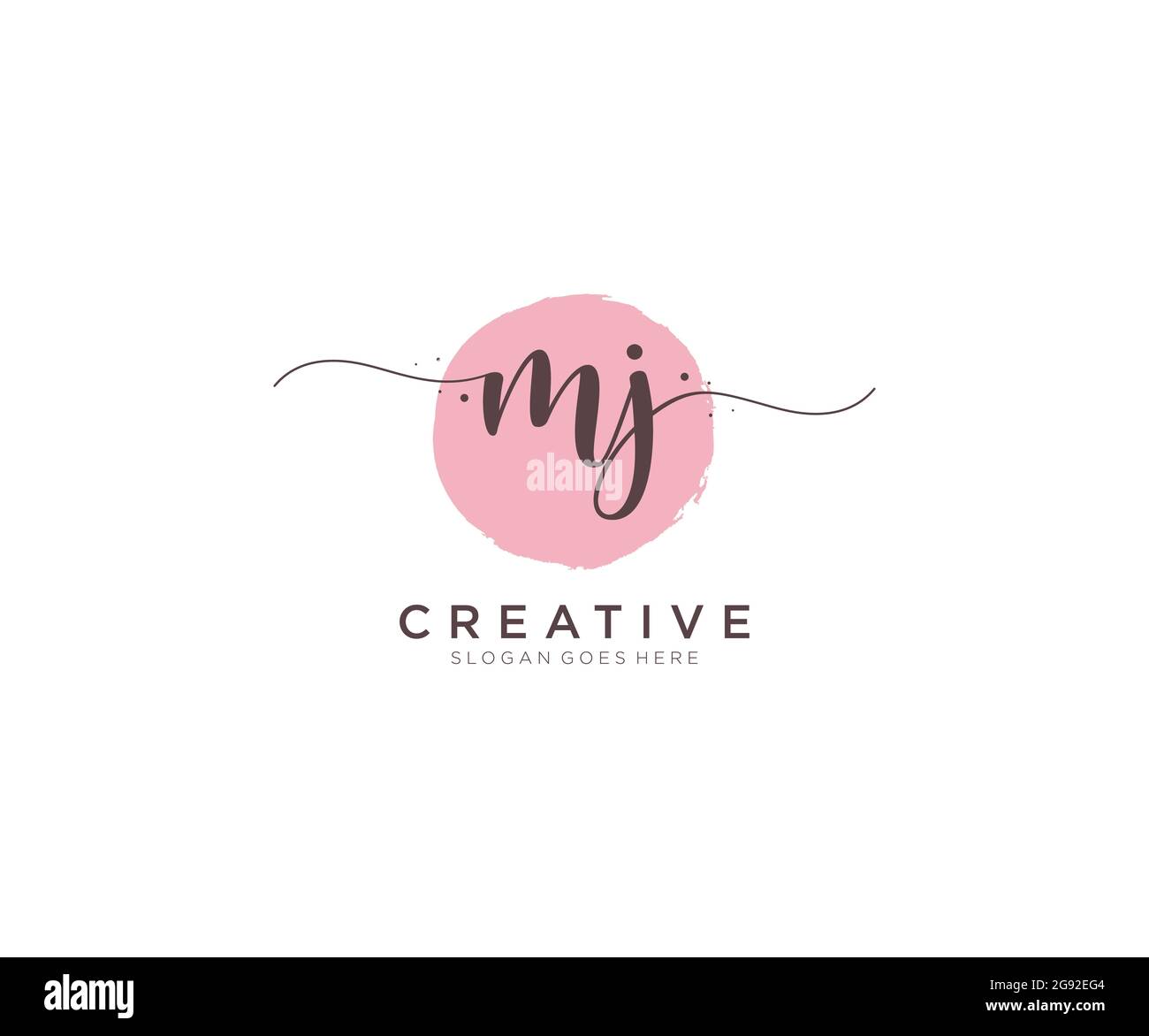 MJ Feminine logo beauty monogram and elegant logo design, handwriting ...
