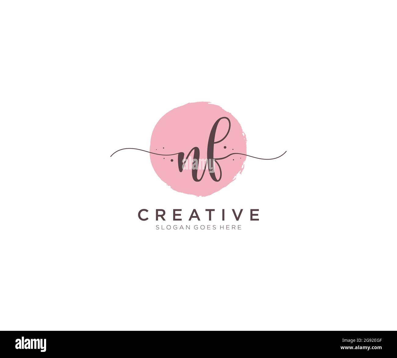 NF Feminine logo beauty monogram and elegant logo design, handwriting ...