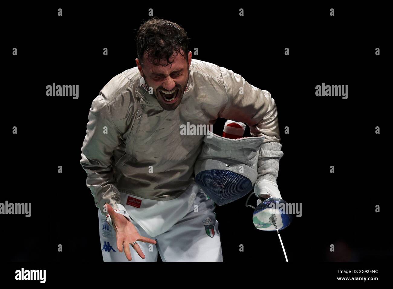 Tokyo, Japan. 24th July, 2021. Italy's Luigi Samele celebrates during ...
