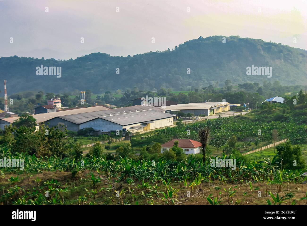 The surrounding view from the top of the hill Stock Photo - Alamy