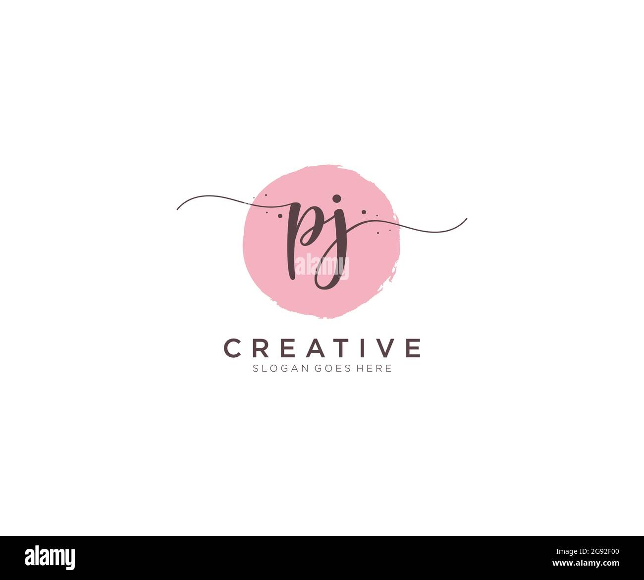 PJ Feminine logo beauty monogram and elegant logo design, handwriting ...