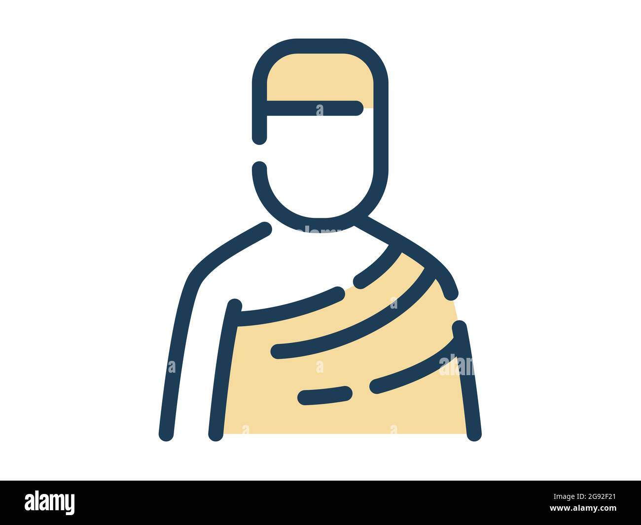 ihram muslim hajj single isolated icon with dash or dashed line style ...