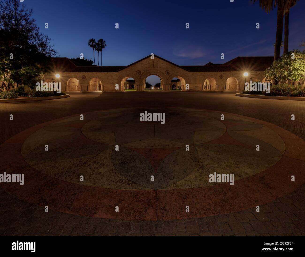 The Inner Quad Courtyard at Stanford University during the Blue Hours ...
