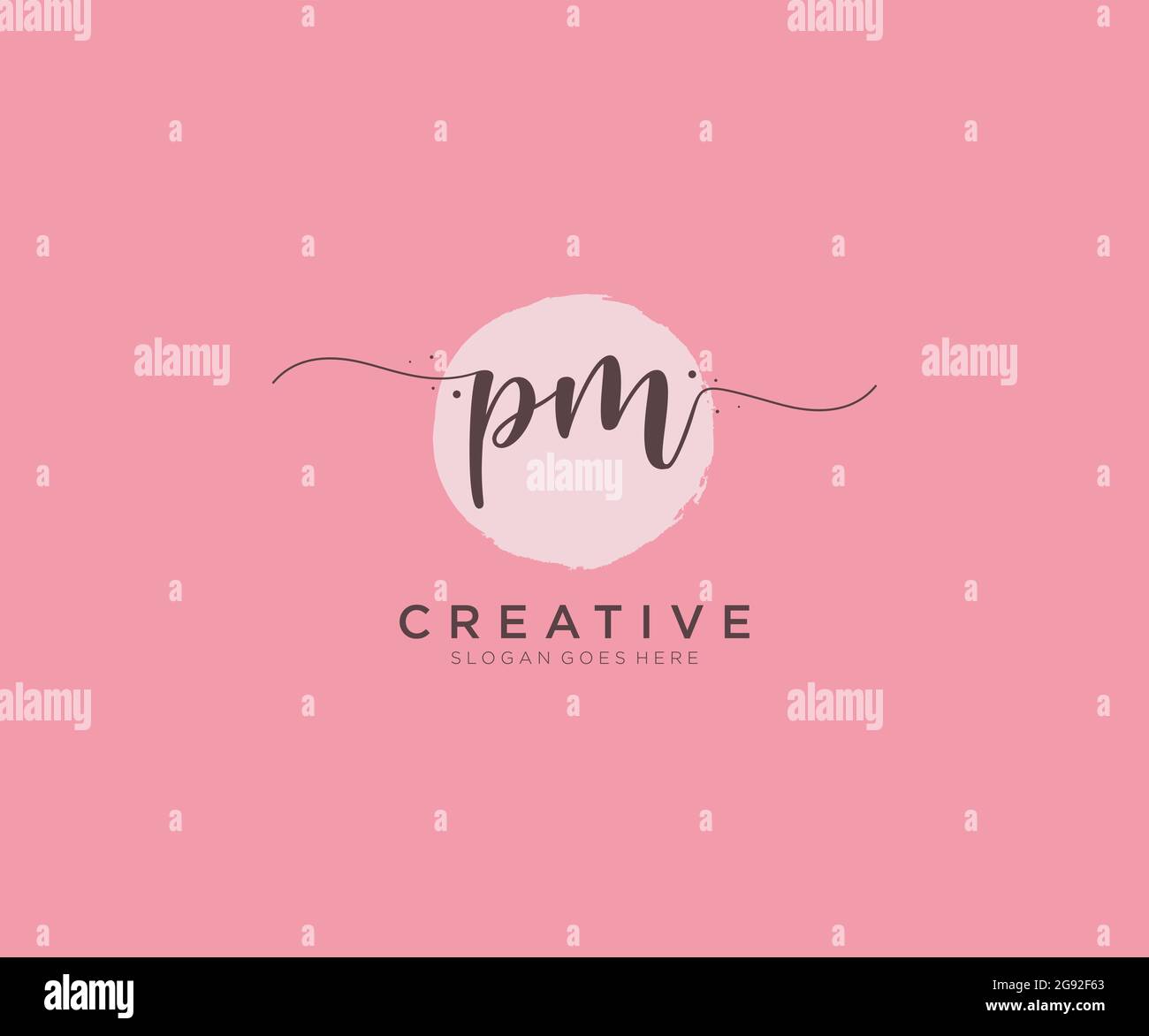 PM Feminine logo beauty monogram and elegant logo design, handwriting ...