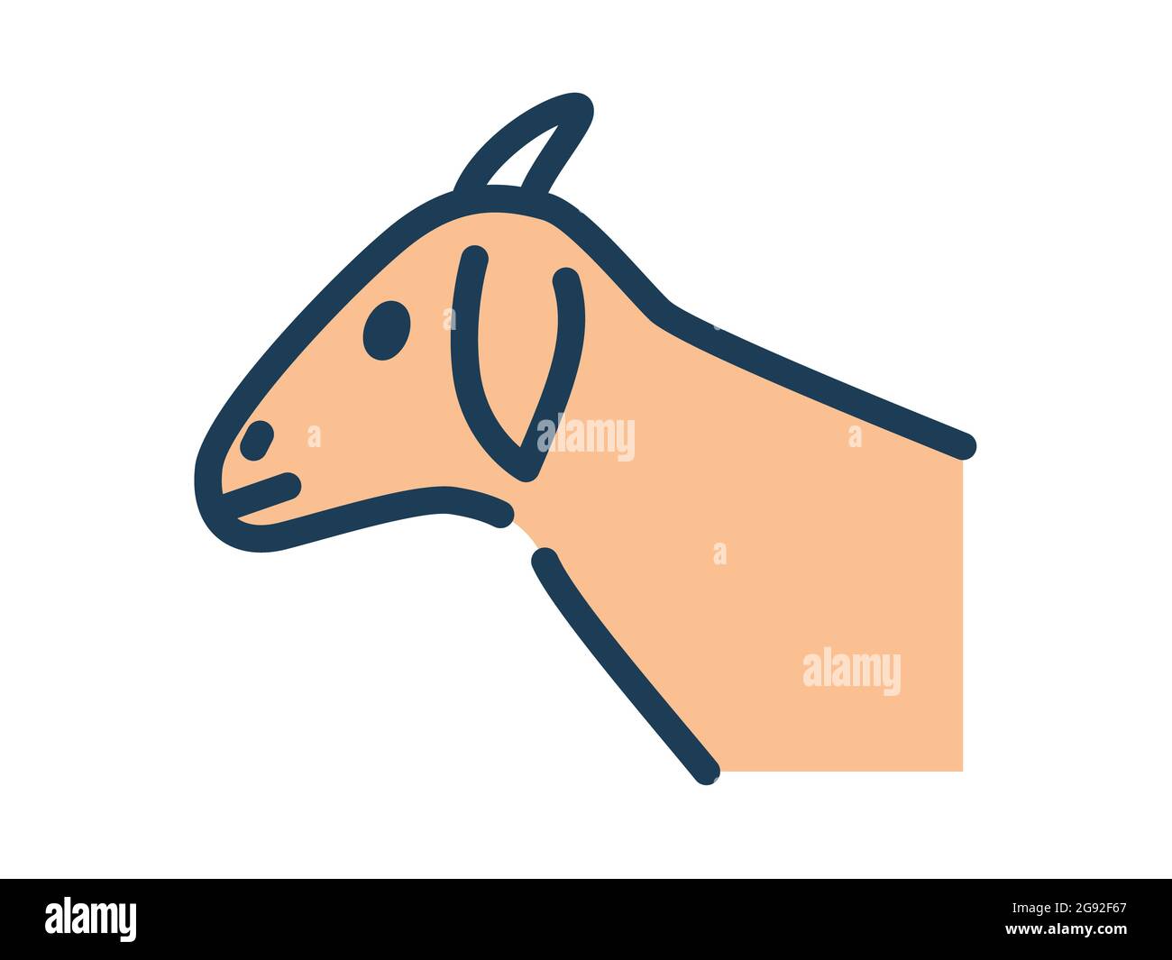 goat eid adha single isolated icon with dash or dashed line style ...