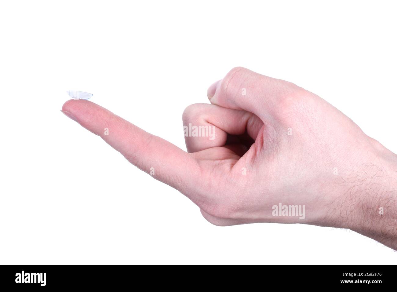 contact lens on finger isolated on white Stock Photo - Alamy