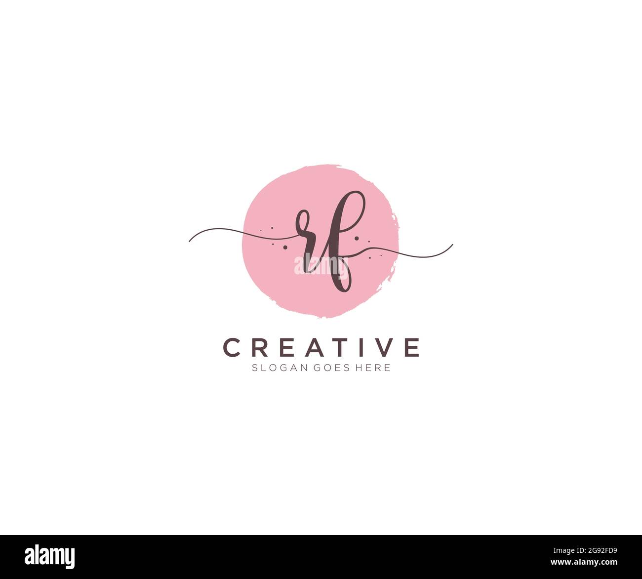 RF Feminine logo beauty monogram and elegant logo design, handwriting ...