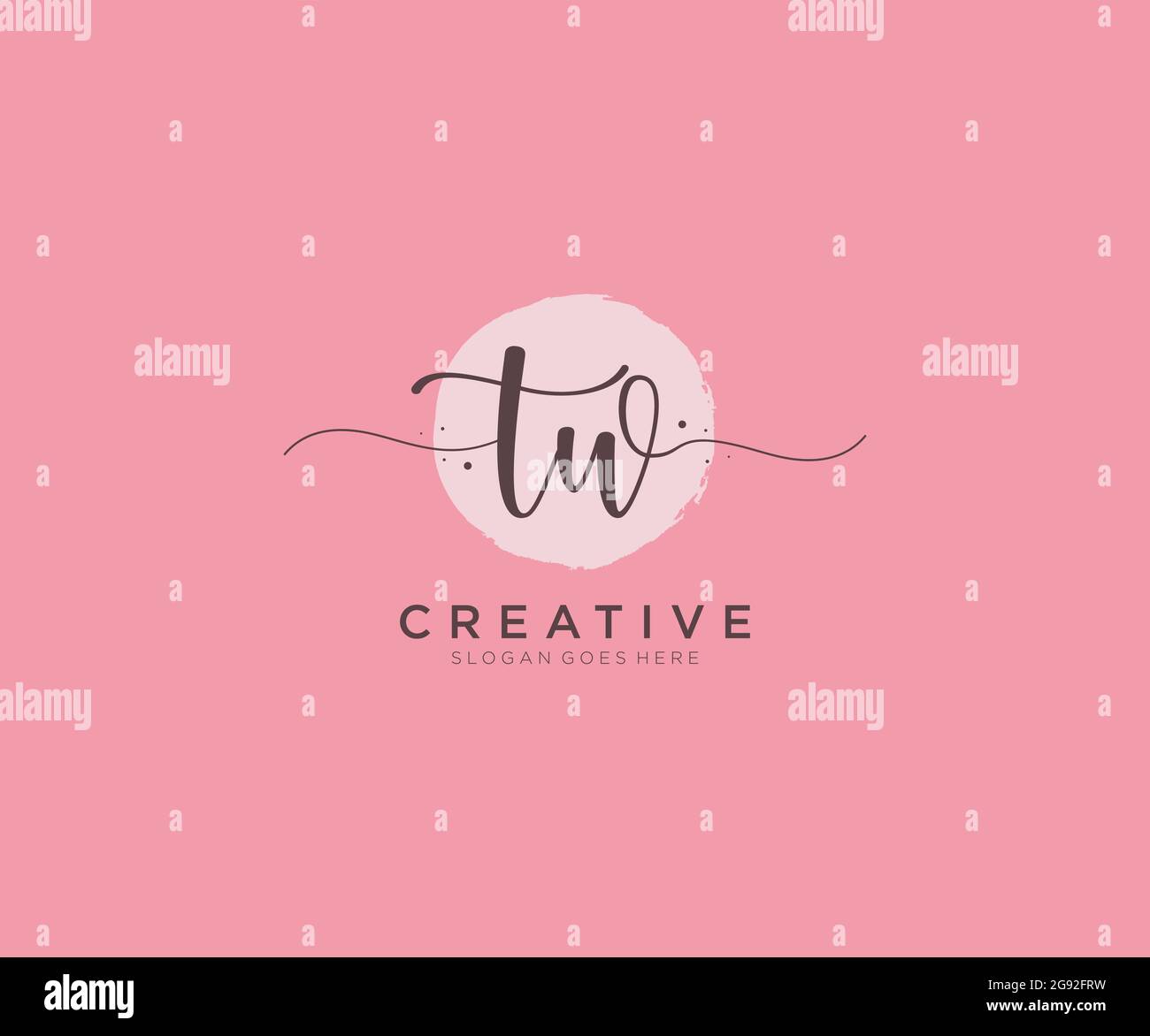 TW Feminine logo beauty monogram and elegant logo design, handwriting ...
