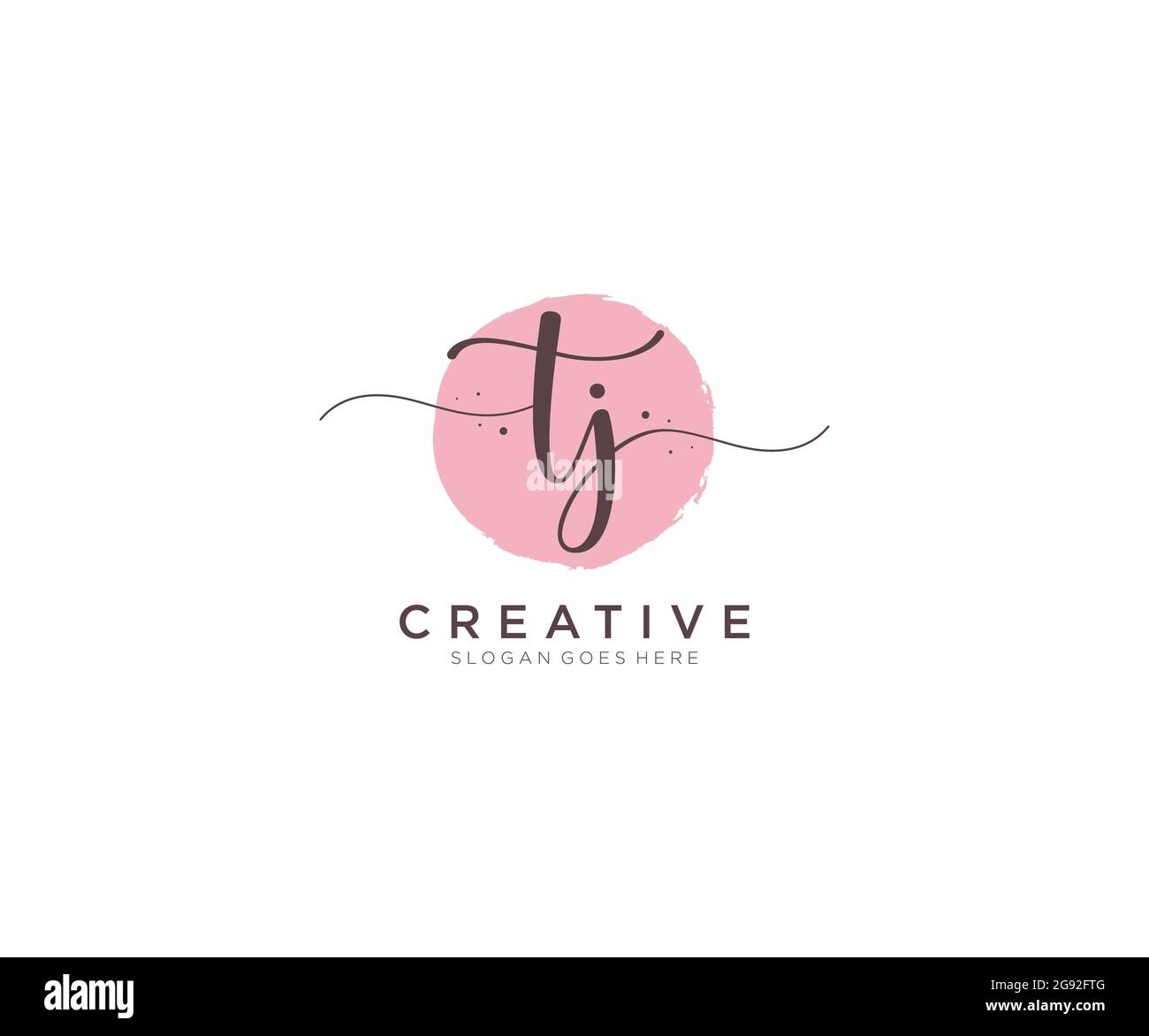 TJ Feminine logo beauty monogram and elegant logo design, handwriting ...