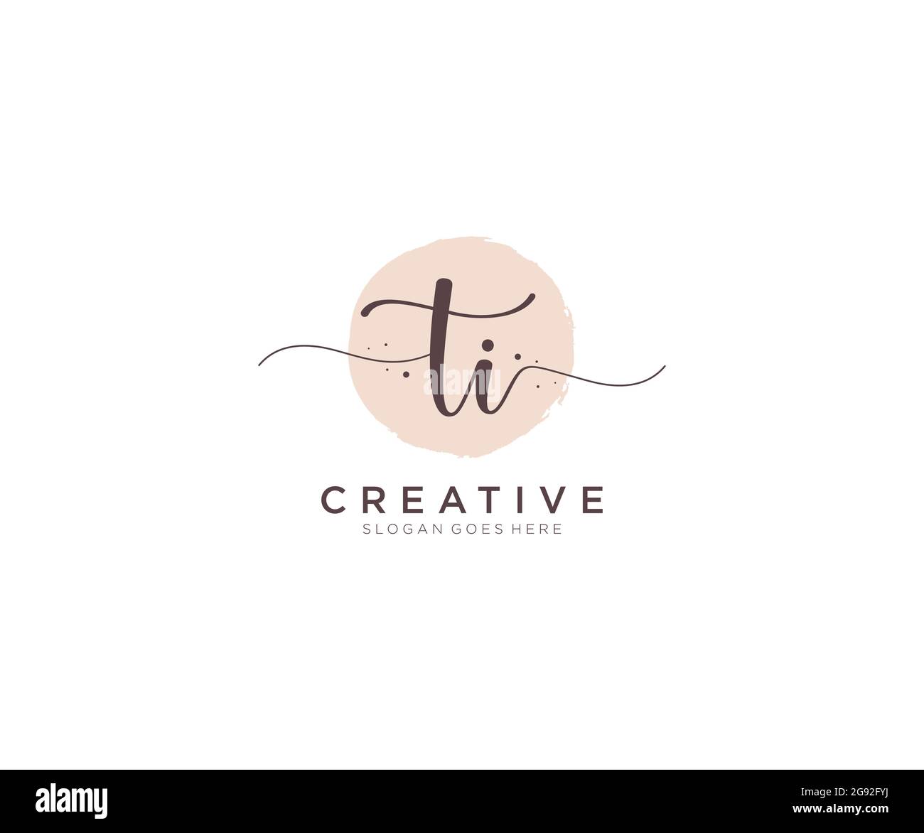 TI Feminine logo beauty monogram and elegant logo design, handwriting ...