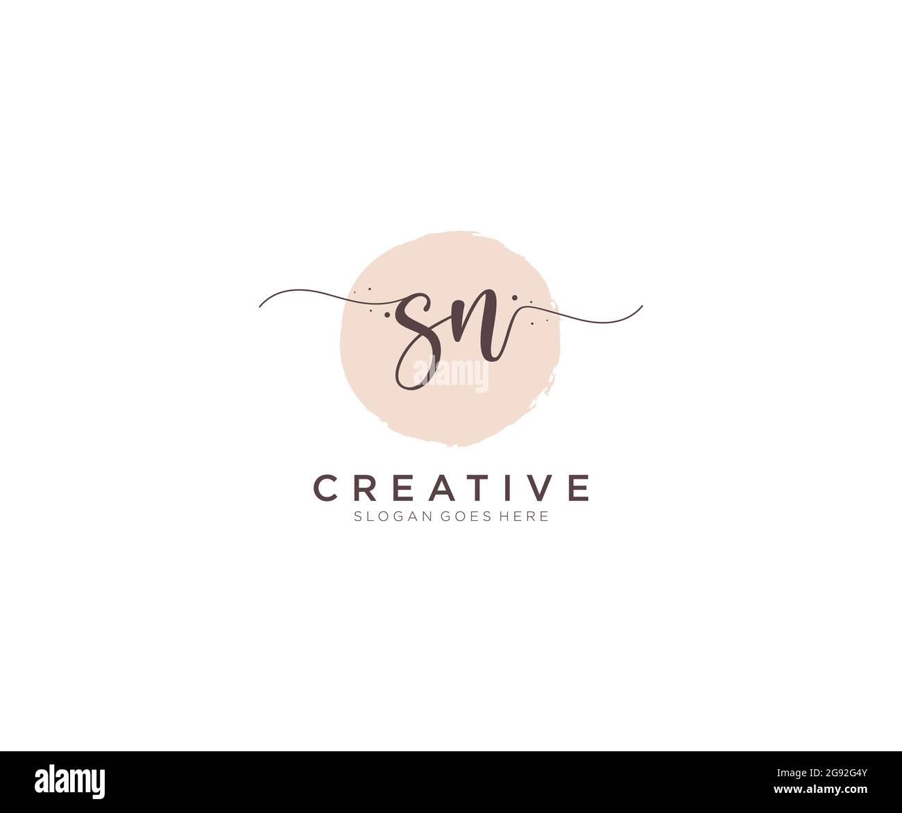 SN Feminine logo beauty monogram and elegant logo design, handwriting ...