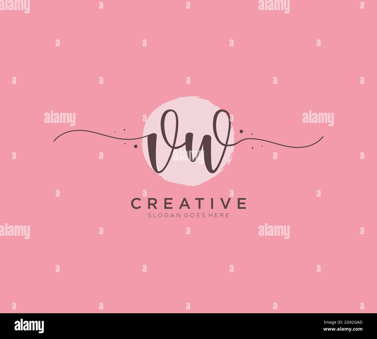 VW Feminine logo beauty monogram and elegant logo design, handwriting ...
