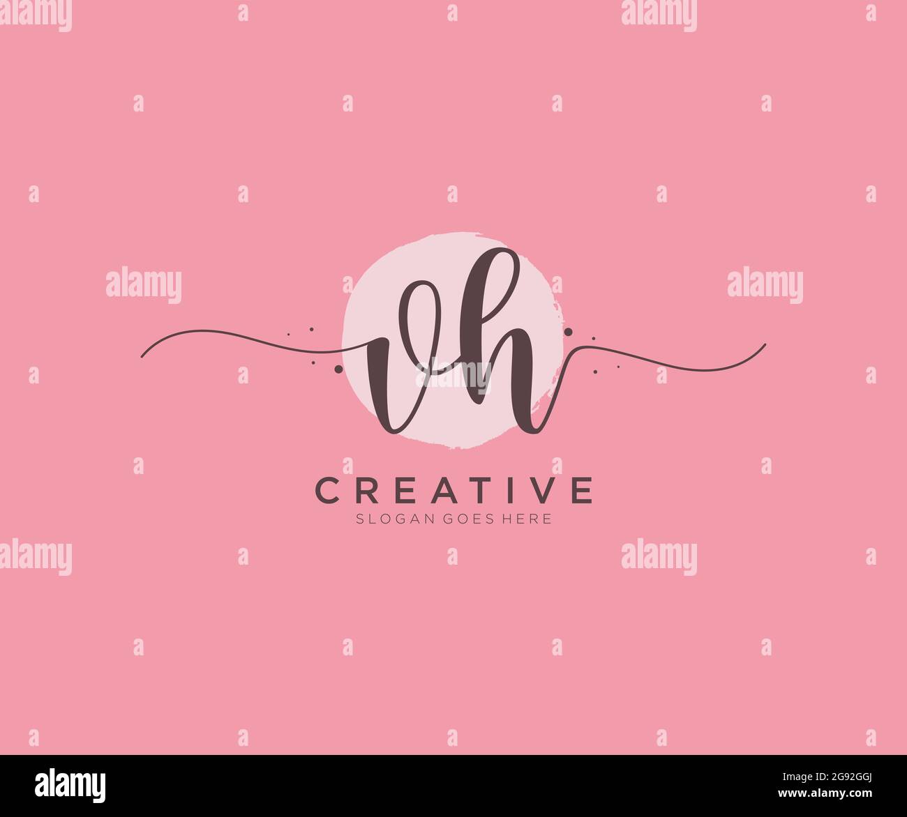 VH Feminine logo beauty monogram and elegant logo design, handwriting ...