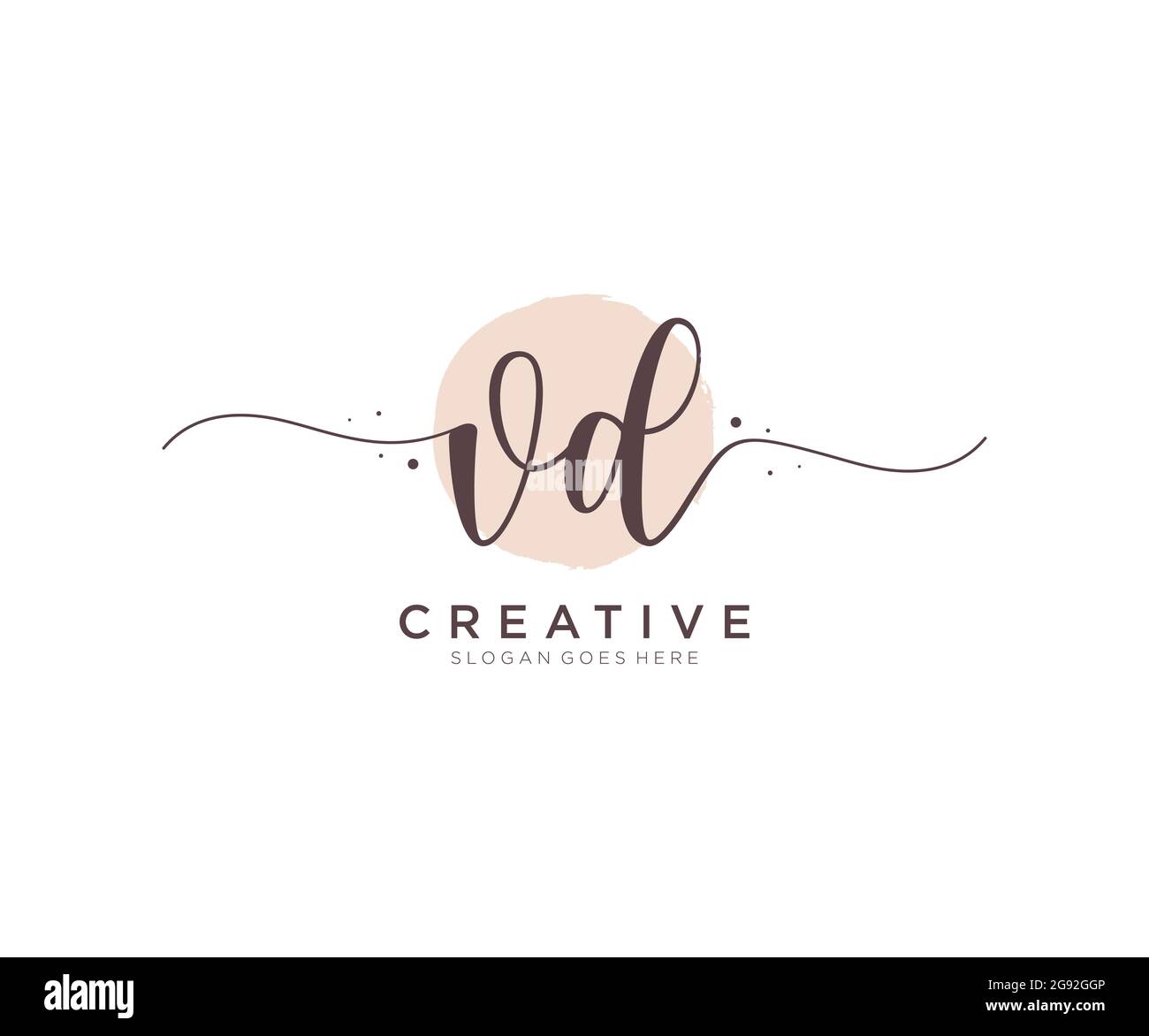 VD Feminine logo beauty monogram and elegant logo design, handwriting ...