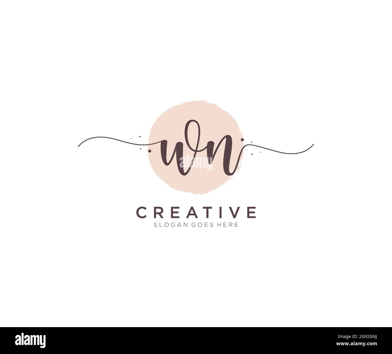 WN Feminine logo beauty monogram and elegant logo design, handwriting ...