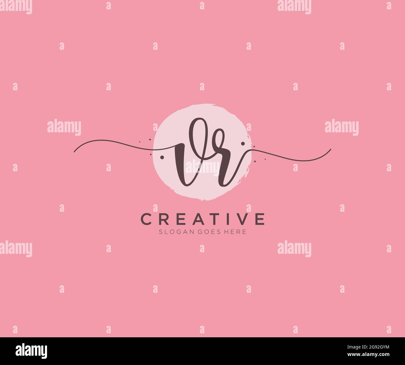 VR Feminine logo beauty monogram and elegant logo design, handwriting ...