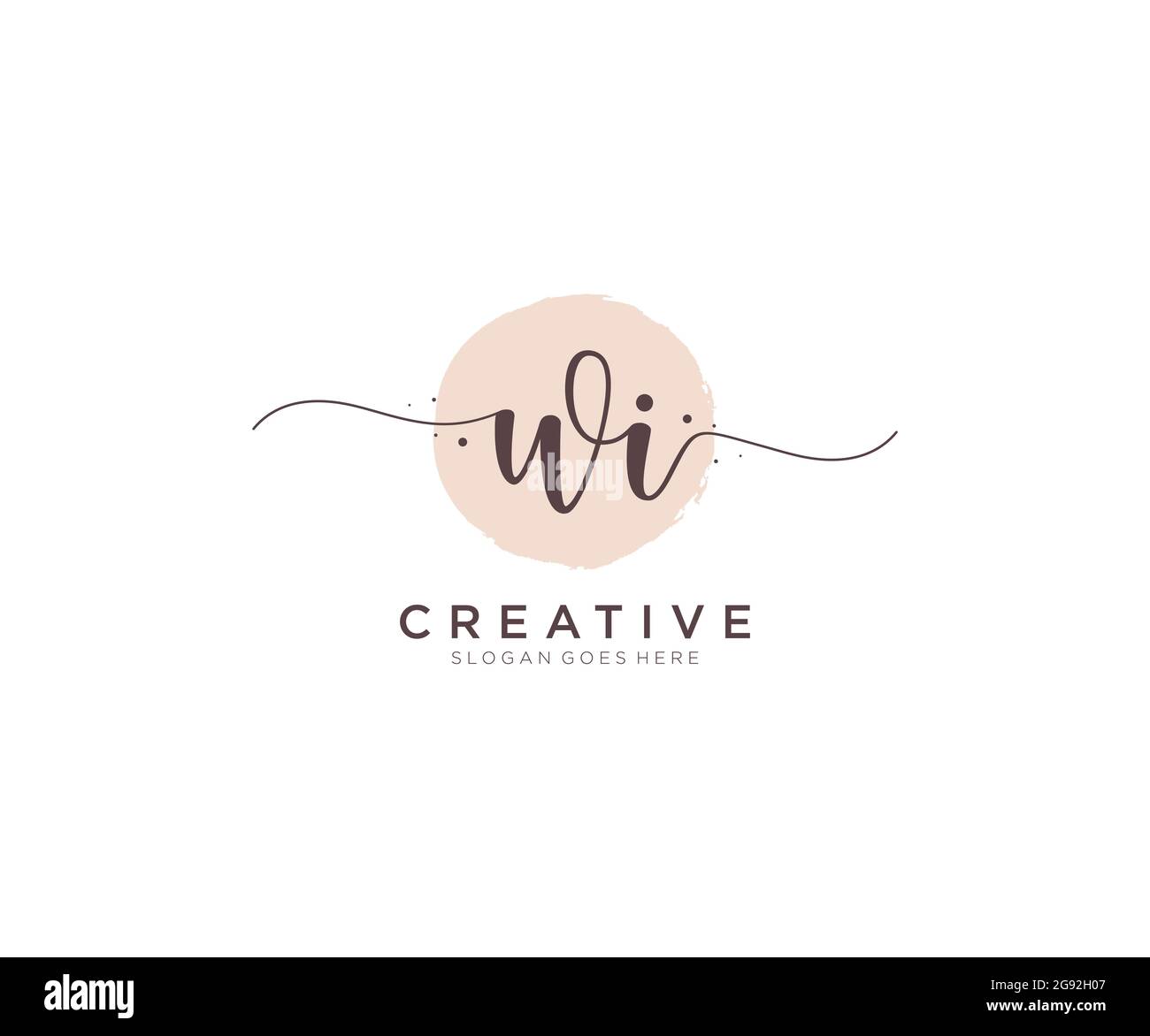 WI Feminine logo beauty monogram and elegant logo design, handwriting ...
