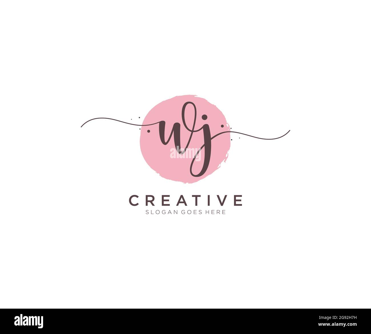WJ Feminine logo beauty monogram and elegant logo design, handwriting ...