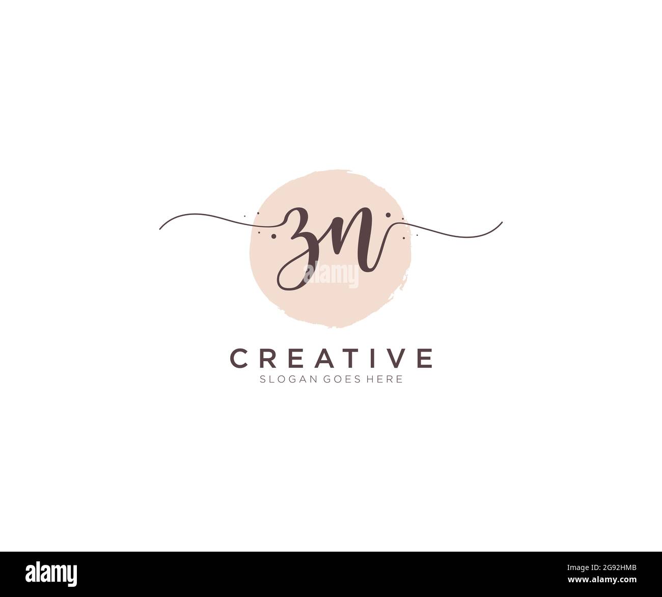 ZN Feminine logo beauty monogram and elegant logo design, handwriting logo of initial signature ...