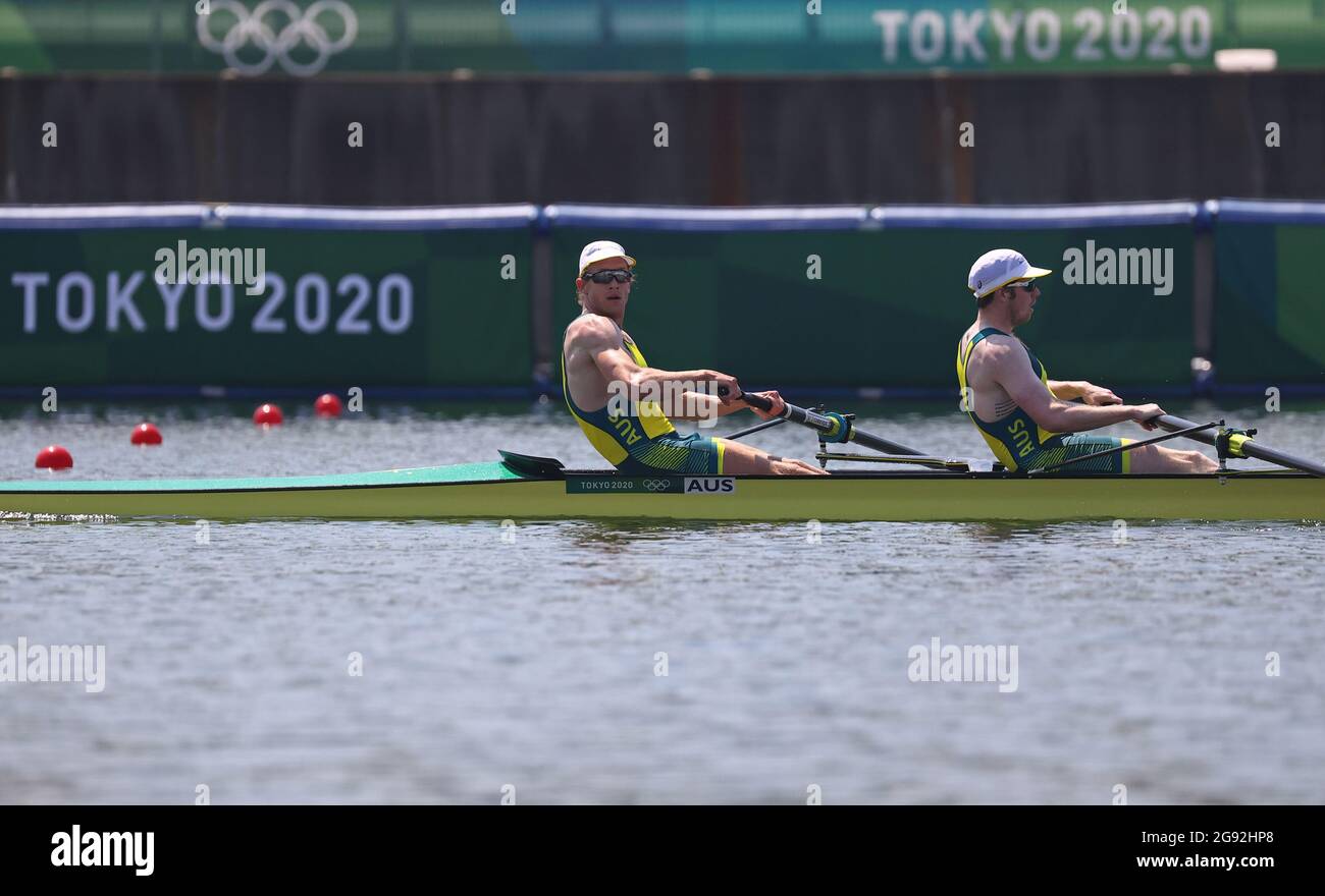 Tokyo 2020 Olympics - Rowing - Men's Pair - Heats - Sea Forest Waterway ...