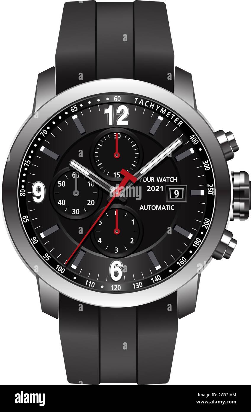 Classic design mechanical wristwatch Stock Vector Images - Alamy