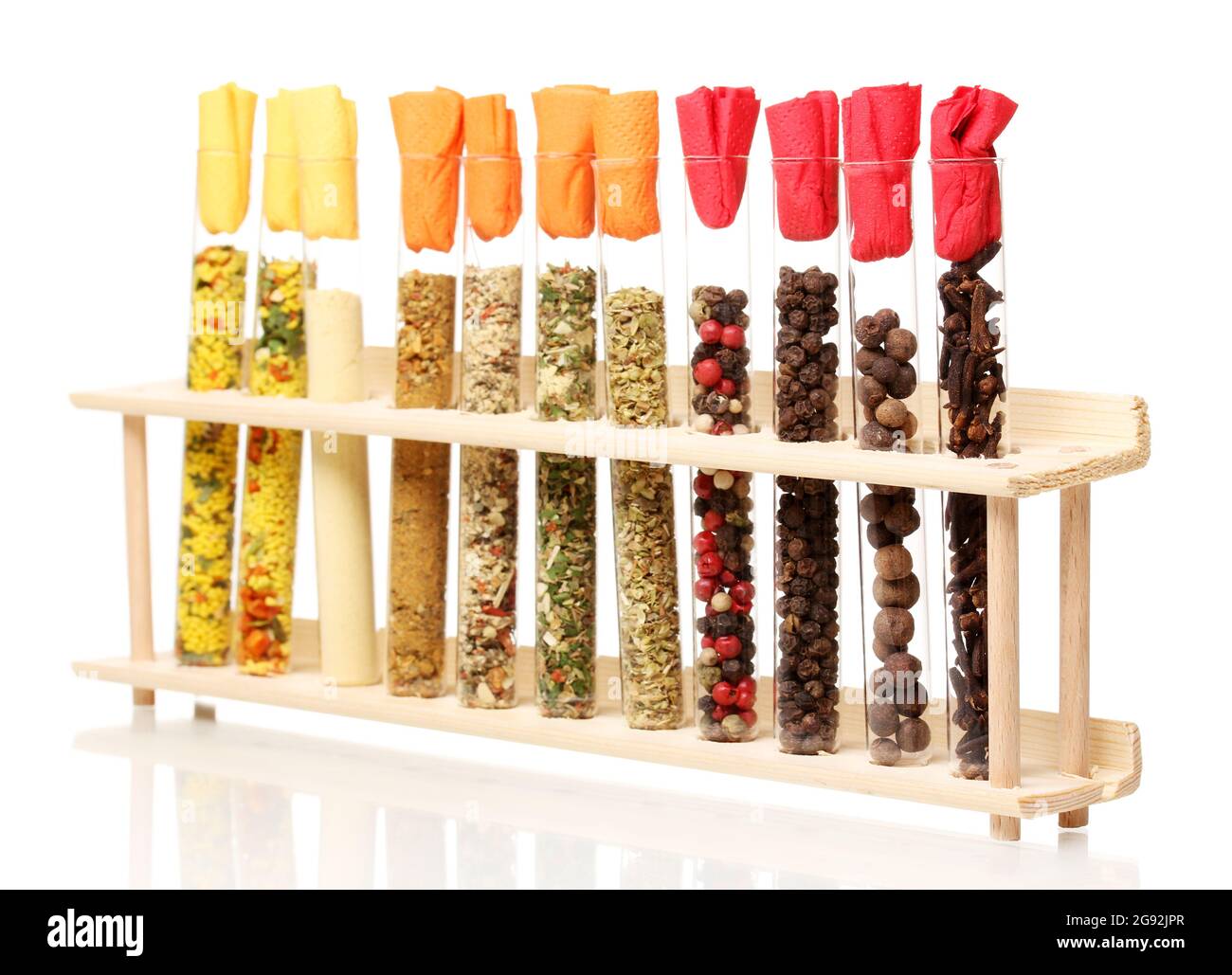 Various spices in tubes isolated on white Stock Photo - Alamy