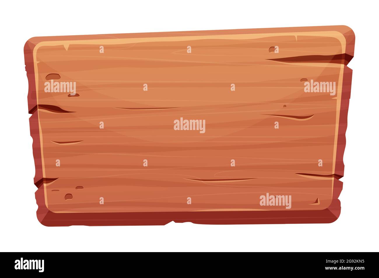 Wood sign, banner, wooden empty plank in cartoon style isolated on ...