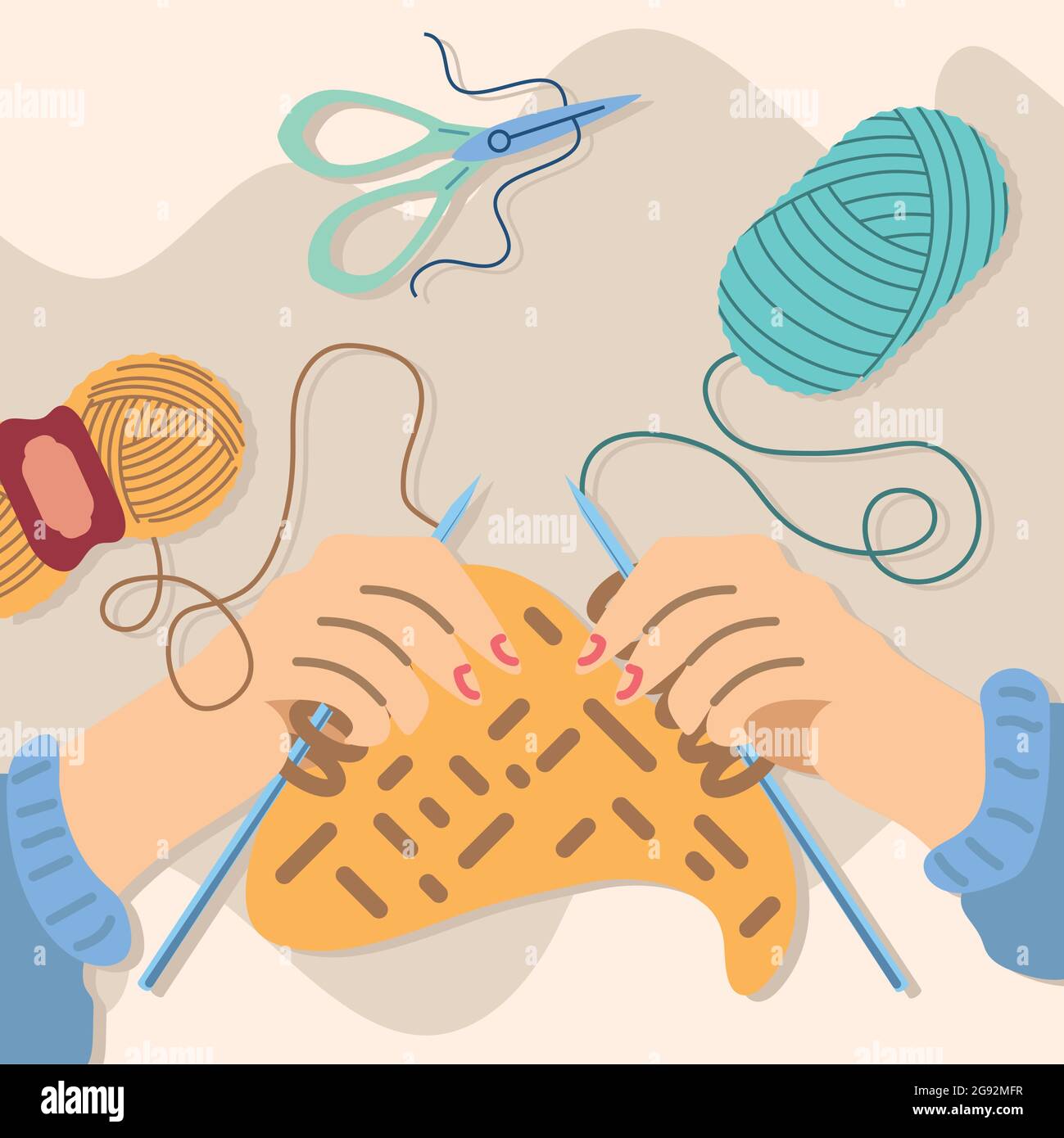 Knitting hands Stock Vector Images - Alamy