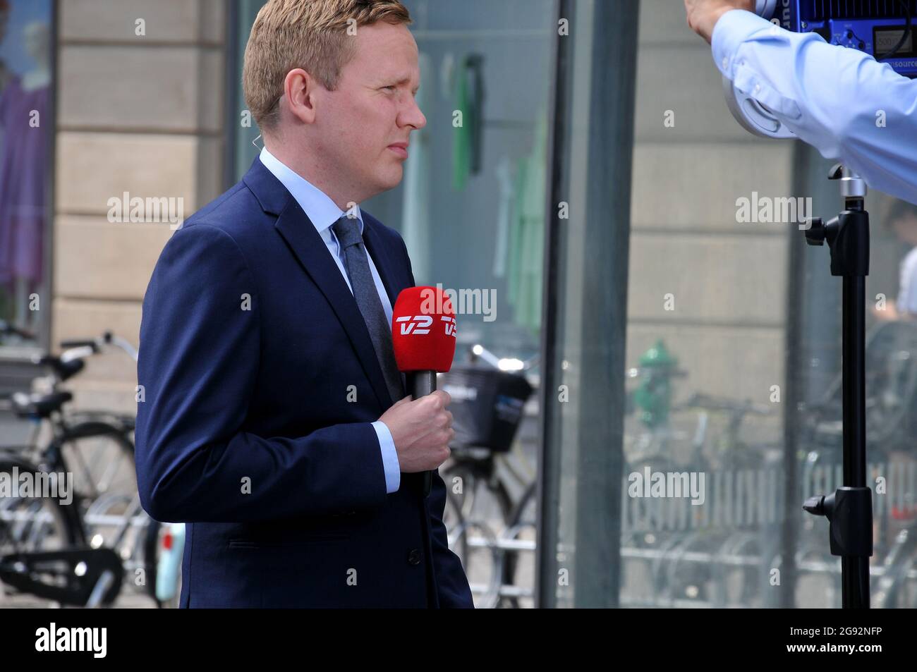 Copenhagen, Denmark.23 July 2021, TV2" danish televsion channel ...