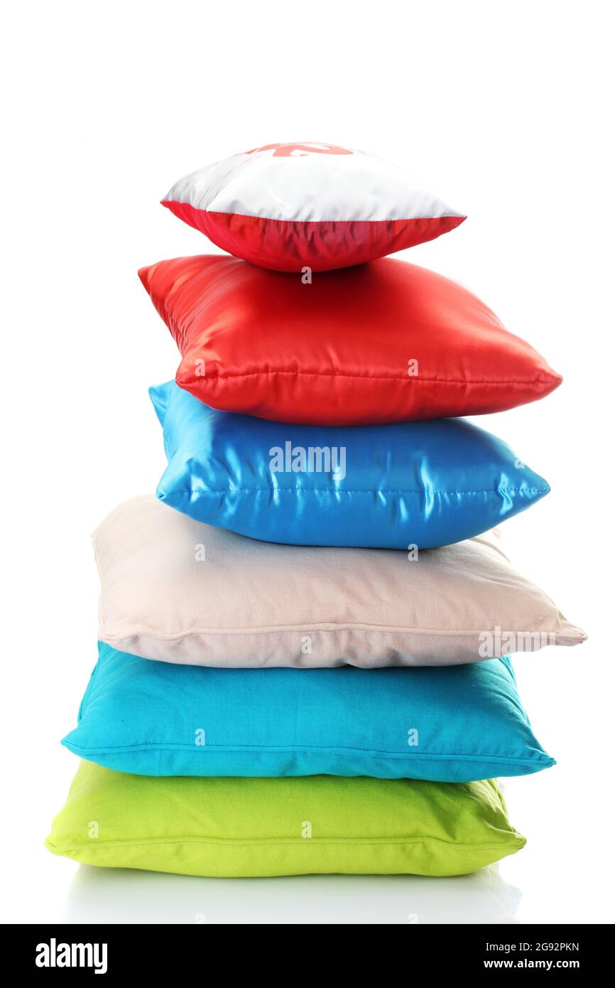 bright pillows isolated on white Stock Photo - Alamy